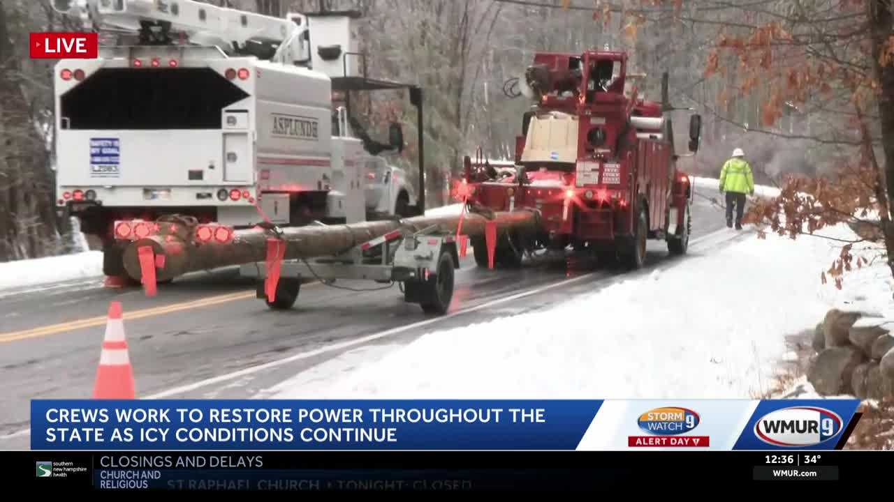 Freezing rain leads to thousands of outages; gusty winds could mean more