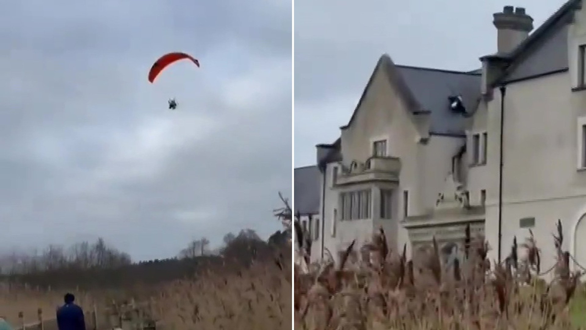 Paraglider rescued from luxury hotel roof after crash