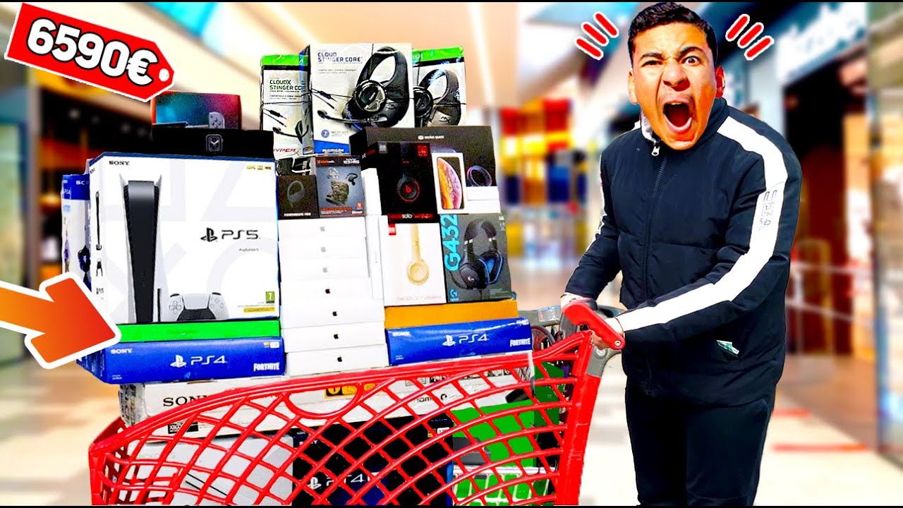 J’ACHÈTE CE QUE MON PETIT-FRÈRE METS DANS LE CADDIE ILLIMITÉ DANS UN ...