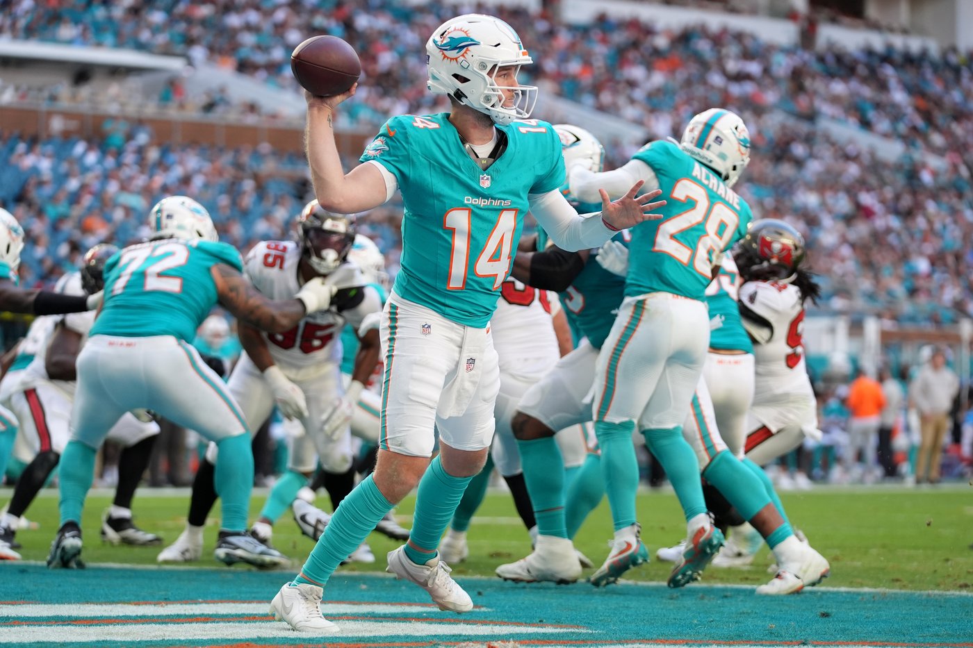 Dolphins are getting production from their young players, an ...