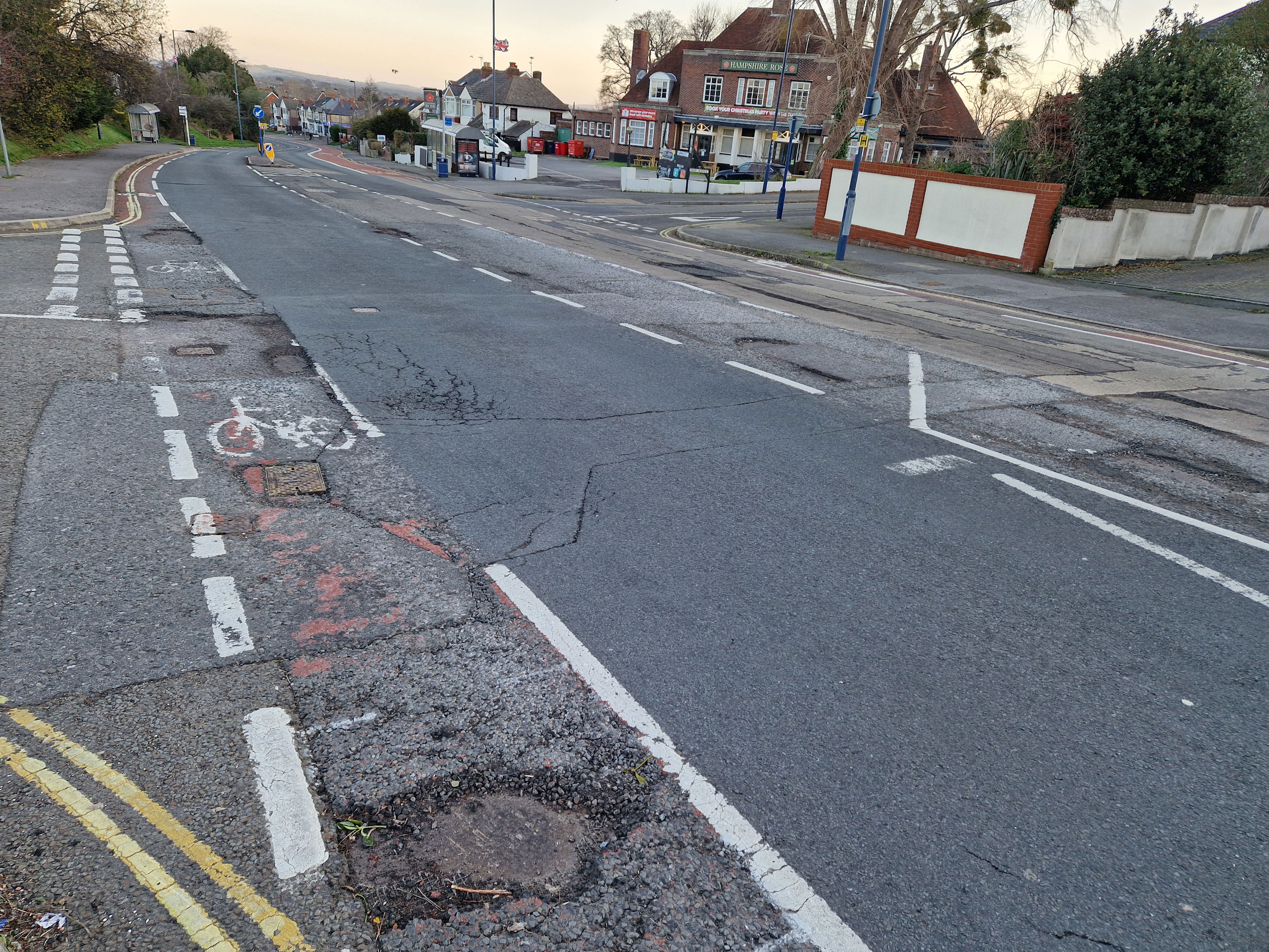 Huge potholes appear on Hampshire's roads as the stress on the county’s ...