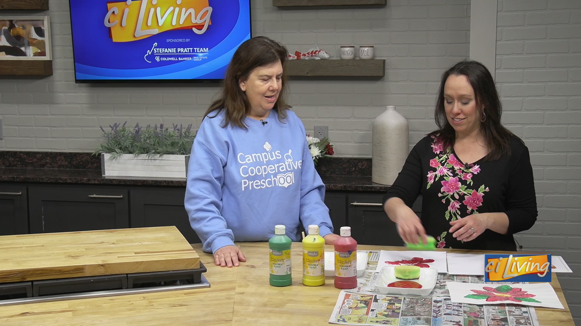 DIY poinsettia art for the holidays