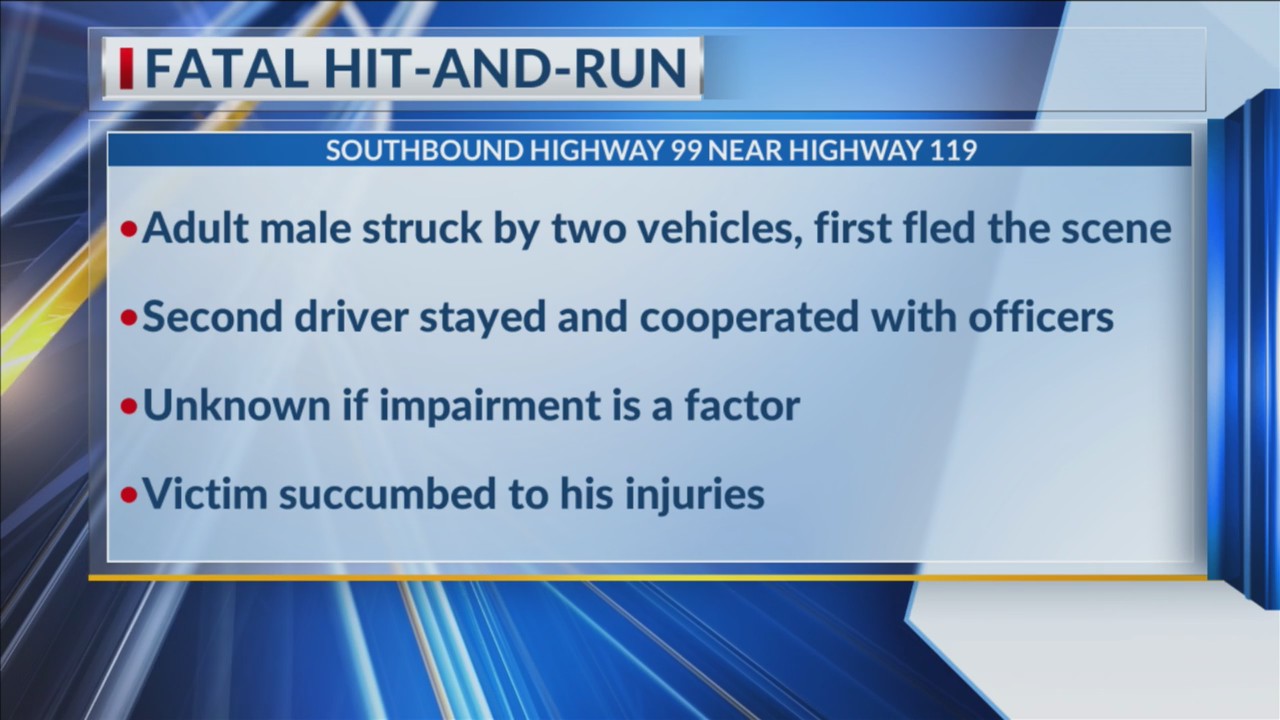 Fatal hit-and-run on Highway 99 near Taft Highway