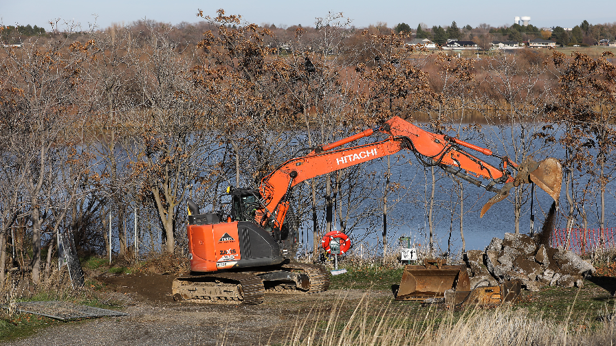 Preliminary site preparation underway for Bateman Island causeway removal
