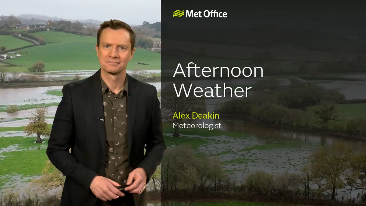 Met Office Monday afternoon weather forecast 01/12/2025