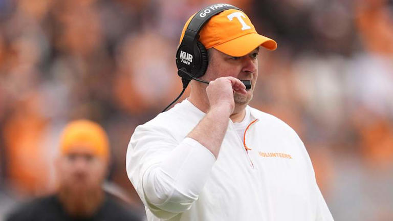 Tennessee football HC Josh Heupel speaks at Music City Bowl press ...