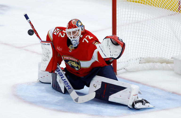 Goalie fight breaks out between Florida's Sergei Bobrovsky and San Jose ...