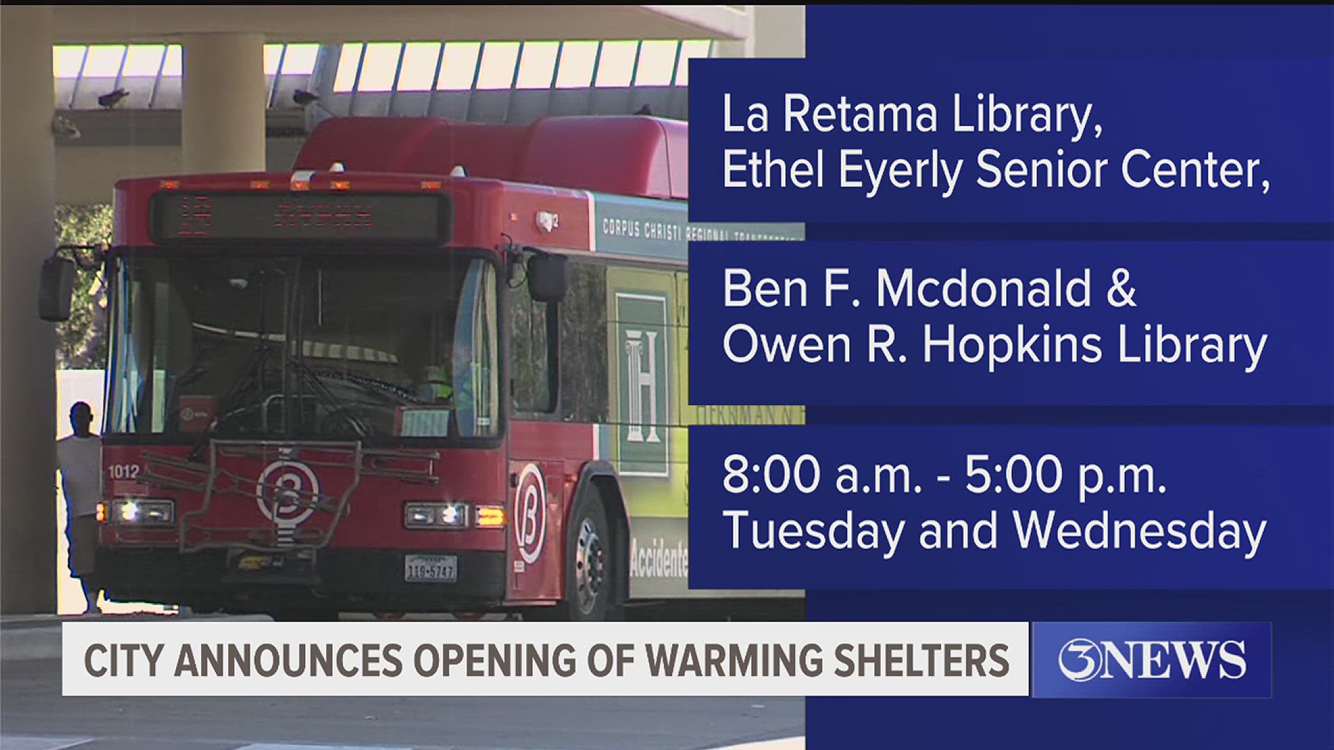 Corpus Christi opens warming centers as cold front hits Coastal Bend