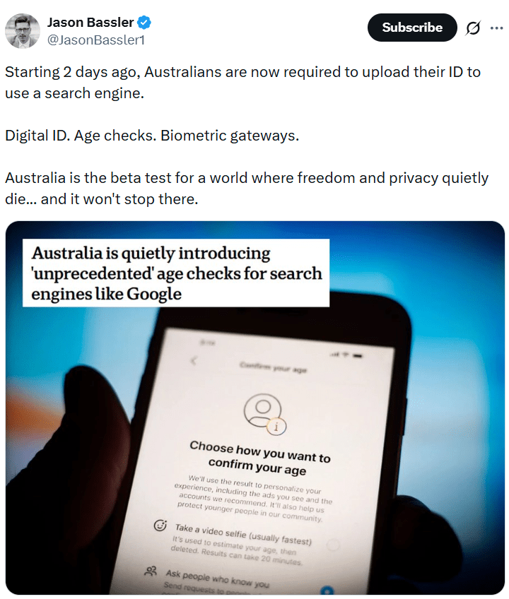 Australia’s search ID goes into force, Ireland lobbies to ban anonymity