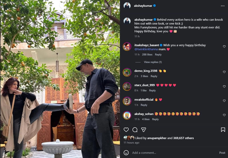 Akshay Kumar's playful post for Twinkle Khanna's 52nd birthday wins hearts
