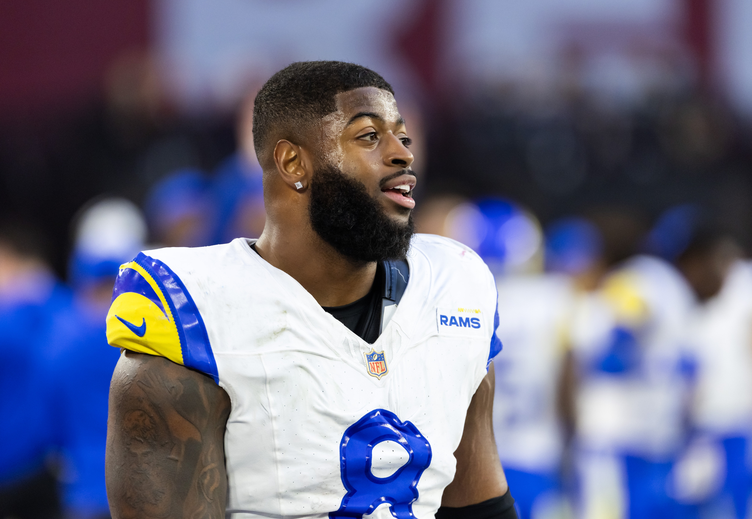 Jared Verse taunted Falcons sideline as he ran back a blocked field ...