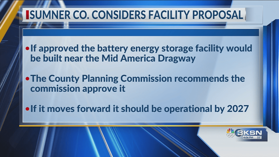 Sumner County considers proposal for battery energy storage facility
