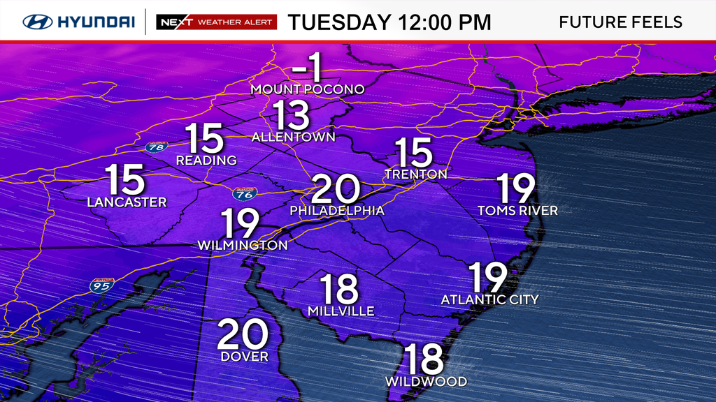Windy, bitterly cold Tuesday in Philadelphia with feels-like temps in ...
