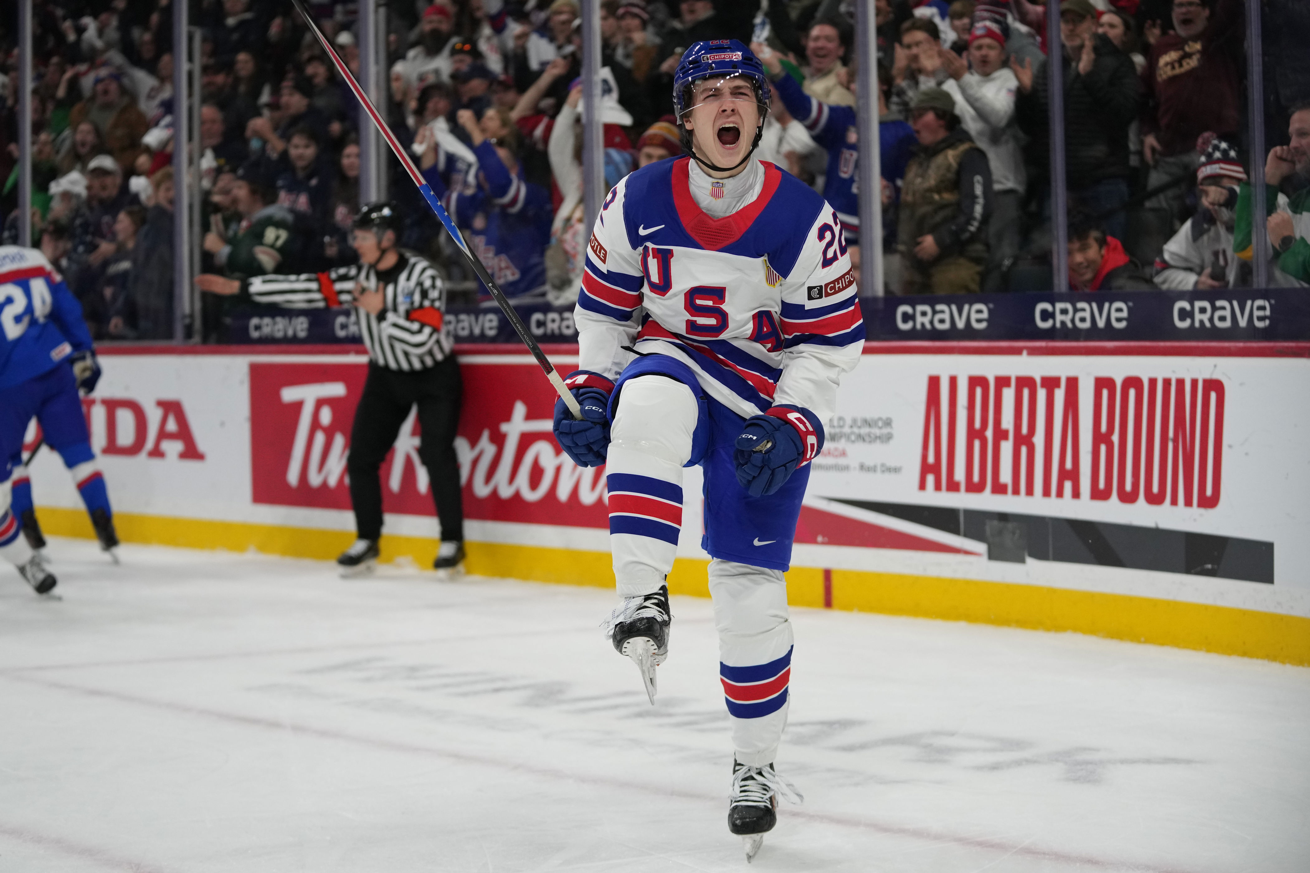 BC's James Hagens scores twice, US beats Slovakia 6-5 in world junior ...