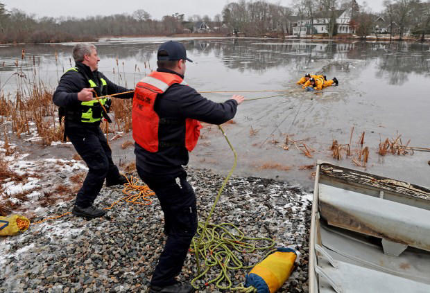 Scituate firefighters practice ice rescue operations: 'The only safe ...