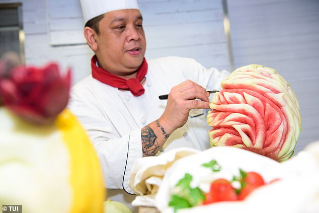 Cruise worker who's spent 30 years carving fruit and chocolate reveals ...