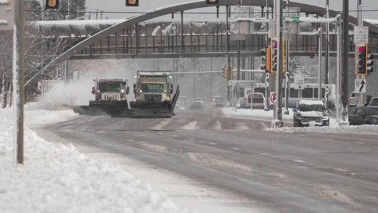 Plow trucks helped clear roads since Sunday morning
