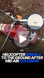 Helicopter plunges out of the sky following midair collision