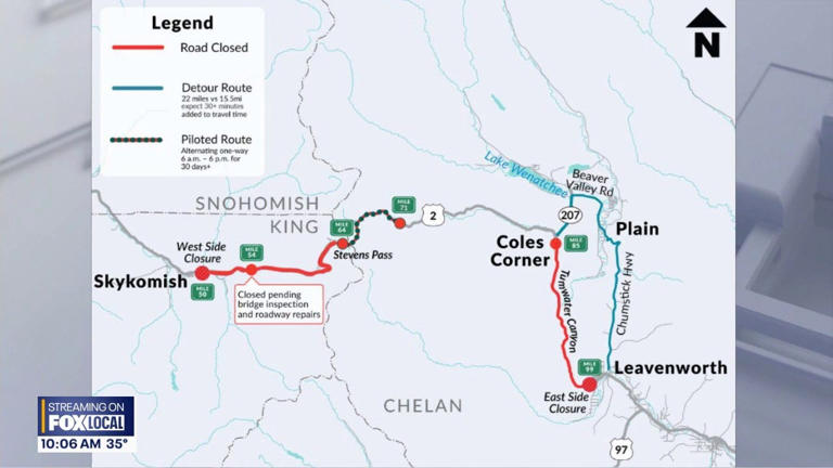 US-2 partially reopens near Stevens Pass, restoring access to WA ski resort
