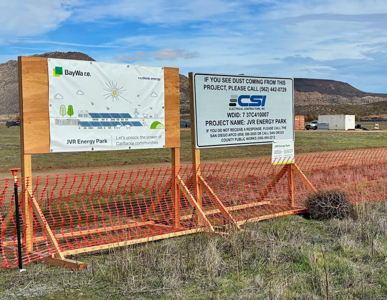 Solar-plus-battery energy project in Jacumba gets $416M in funding