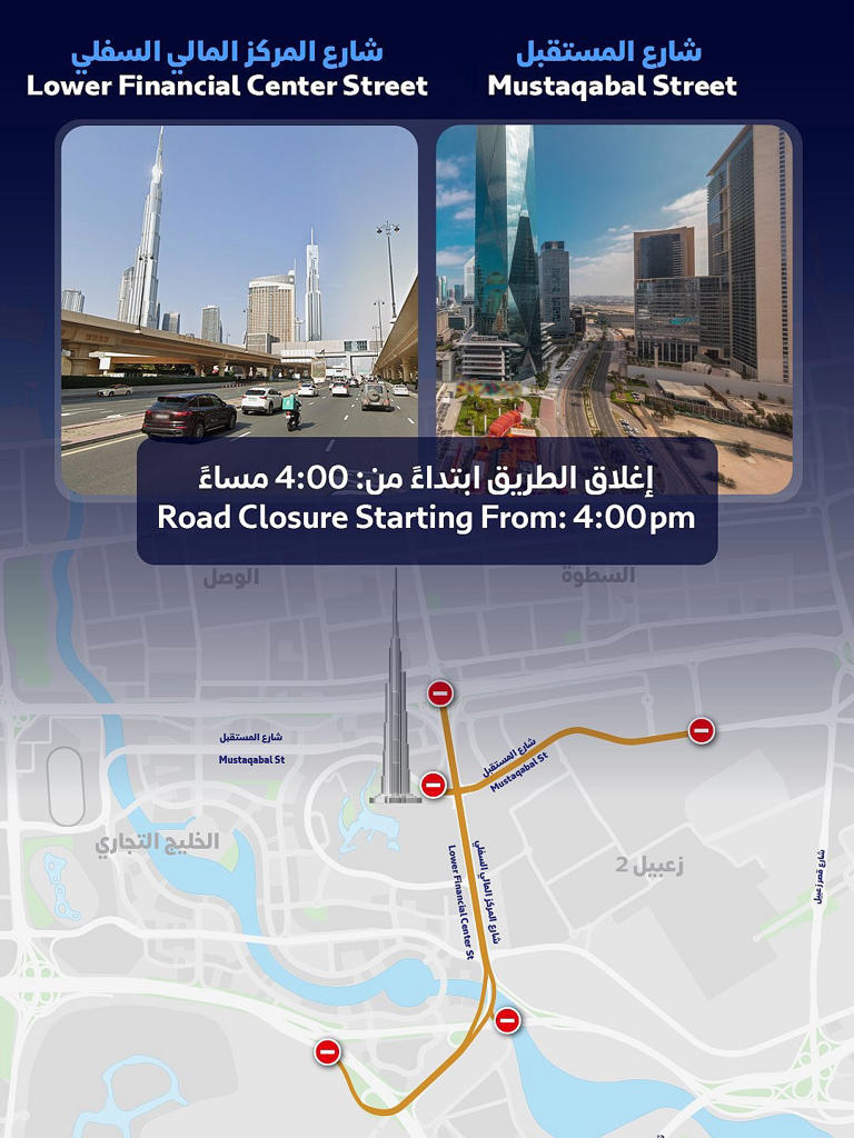 NYE 2026 Dubai road closures: Must-see phased map for Burj Khalifa and ...