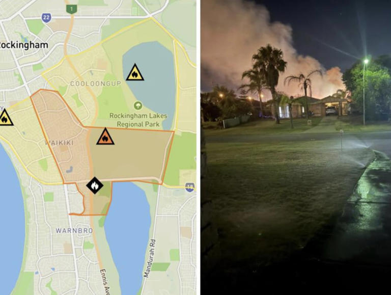 Out-of-control bushfire rages near homes