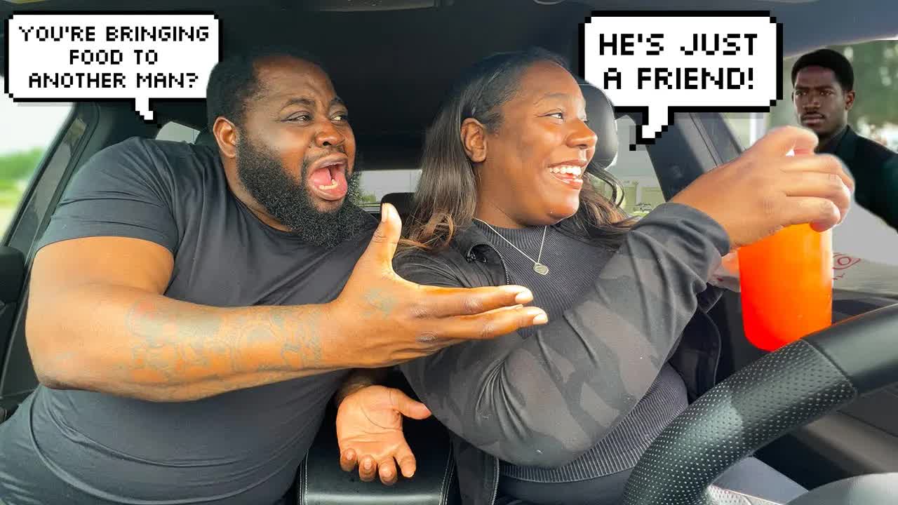 Taking lunch to another guy while my husband is in the car *it got heated*