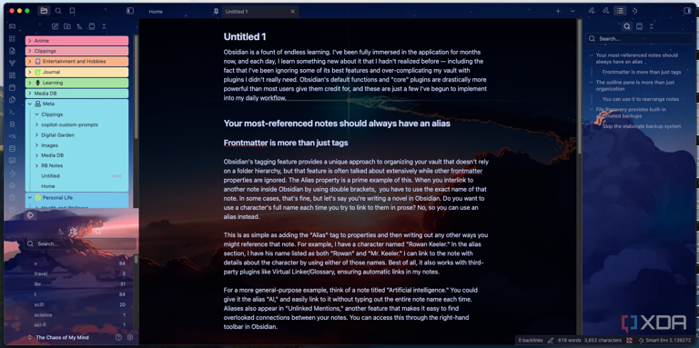 Months into Obsidian, I finally discovered features I should've used ...