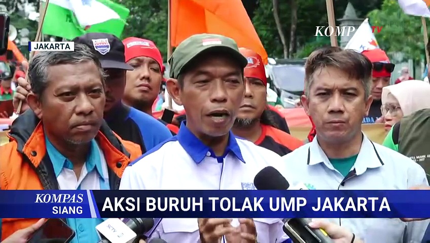 Buruh demo tolak UMP DKI Jakarta Rp5,7 juta, tuntut kenaikan jadi Rp5 ...