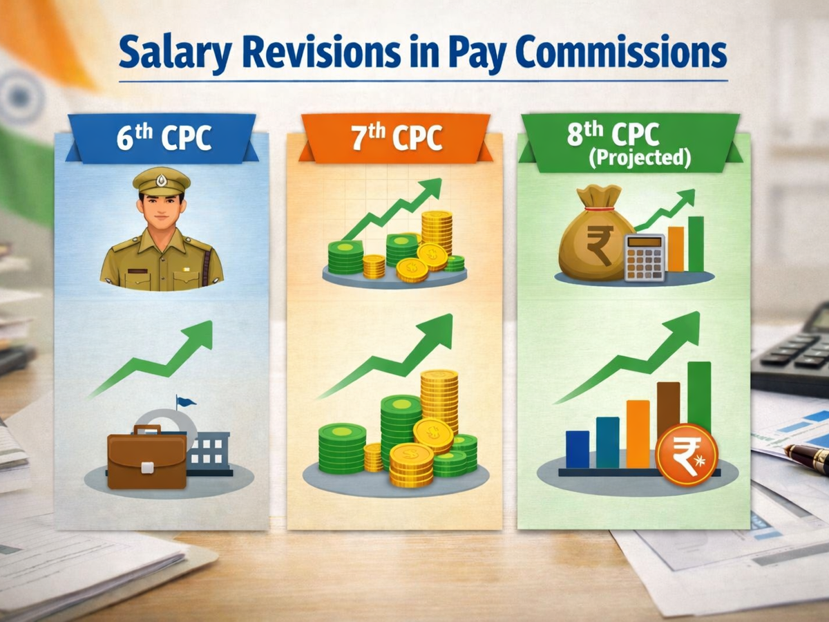 How much were salary hikes in 6th vs 7th Pay Commission, and what can ...