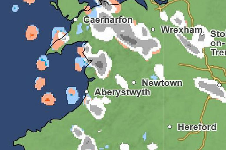 UK weather maps show exactly where snow will fall in Wales as ...