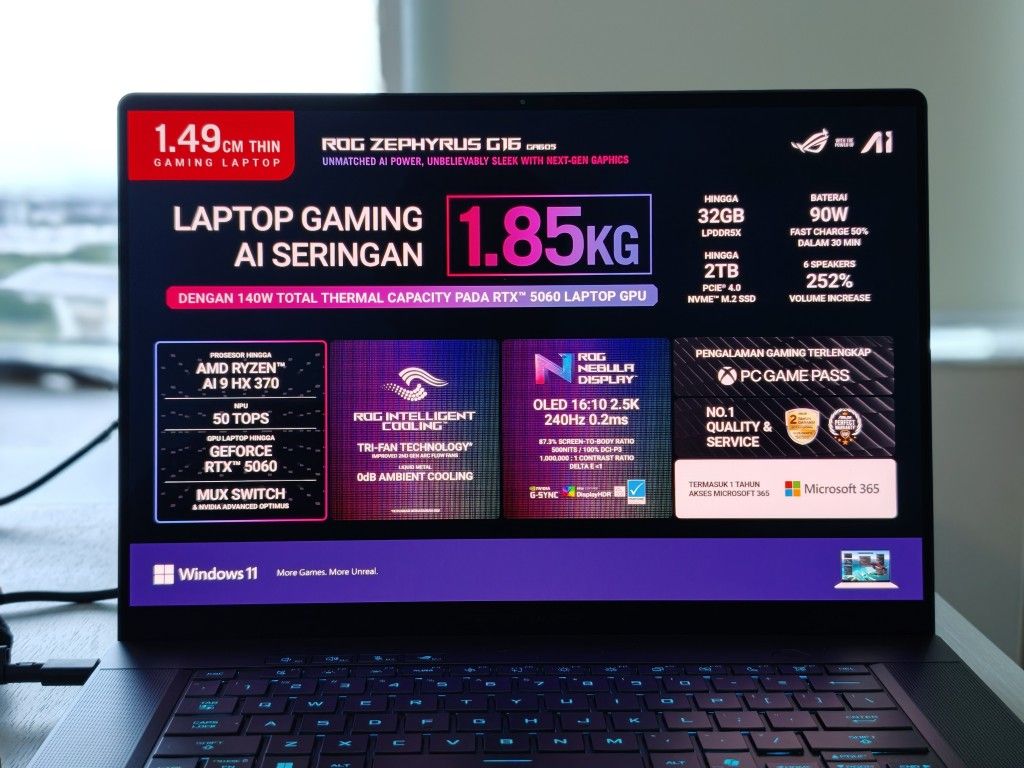 Review ASUS ROG Zephyrus G16 GA605: Tipis, kencang, & ringan
