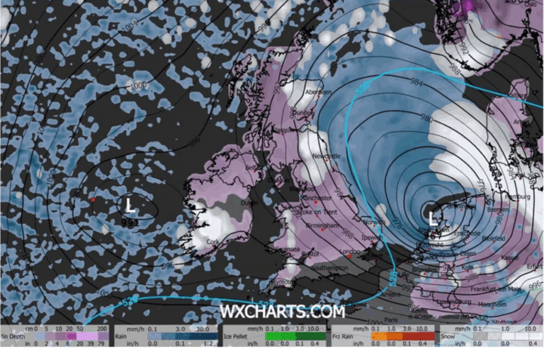 Exact day it will snow as only one UK region spared from artic blast as ...