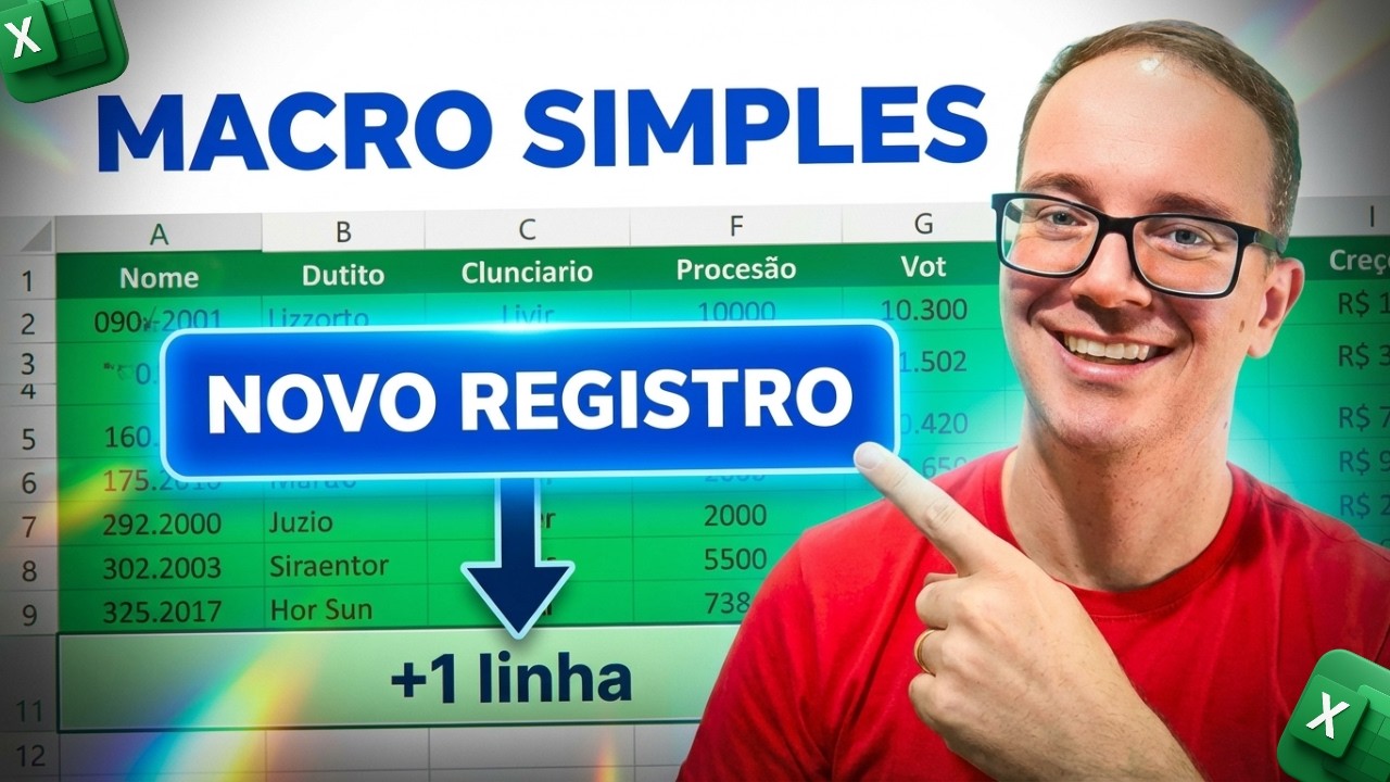 Criando um botão de novo registro no Excel com macro simples