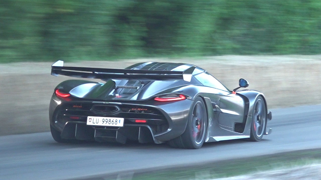 Koenigsegg Jesko driving on a public road