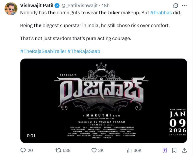 The Raja Saab: Prabhas' joker look sparks debate, fans recall Arshad ...