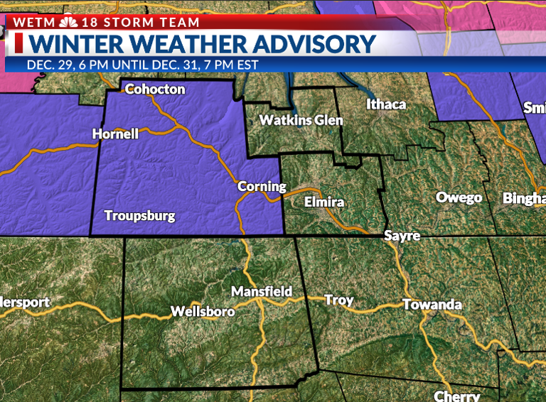 Winter weather advisory issued for Steuben County