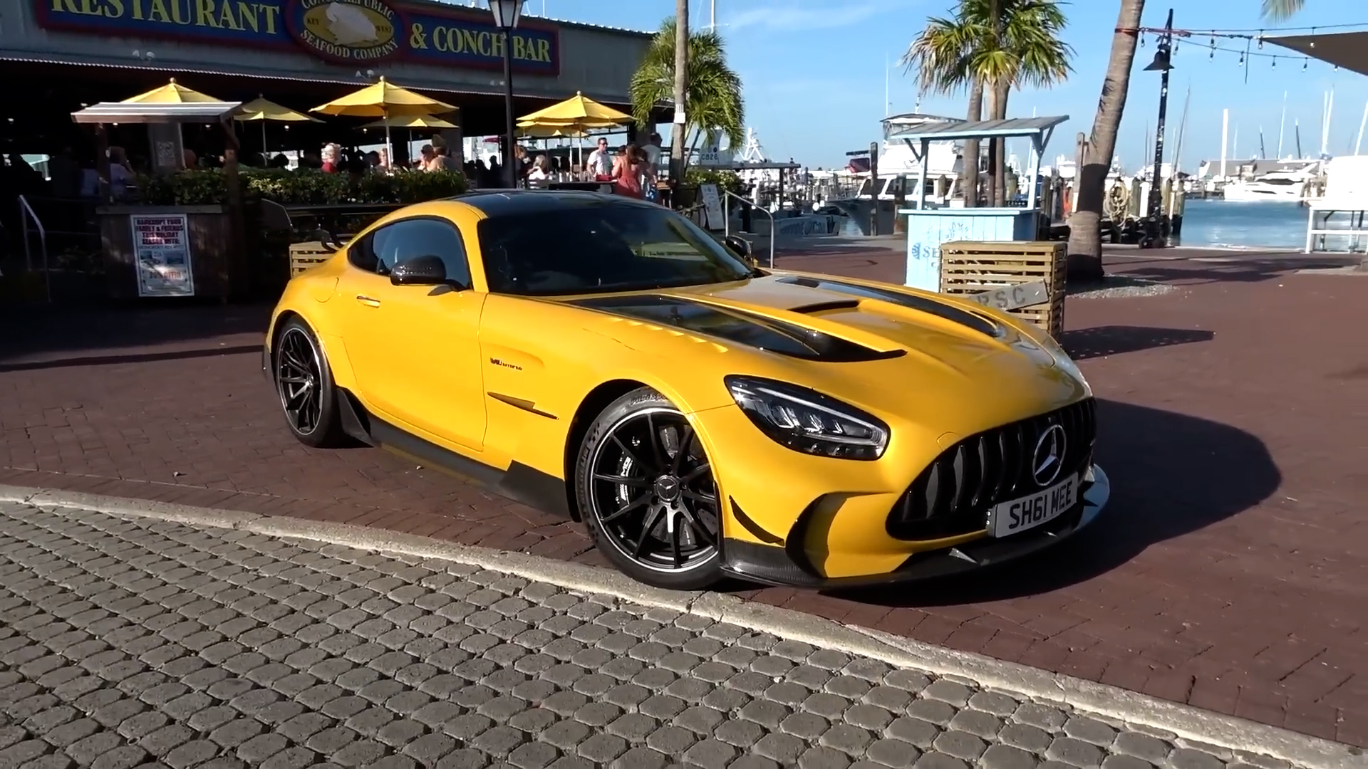 Mercedes-AMG GT Black Series at the marina