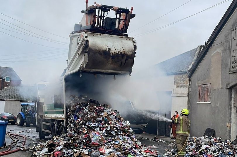 Warning issued over cause of major bin lorry fire in Nottinghamshire