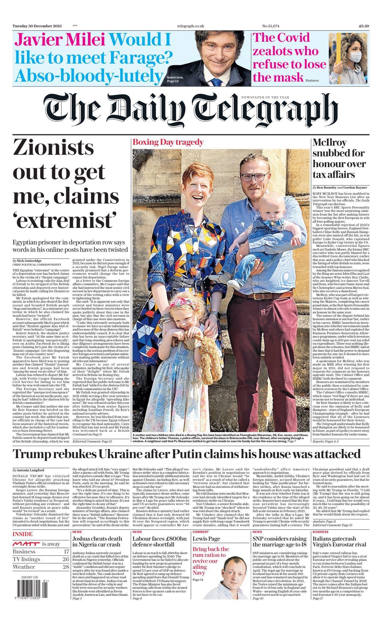 Scotland's papers: Gang turf war and Anthony Joshua 'horror crash'