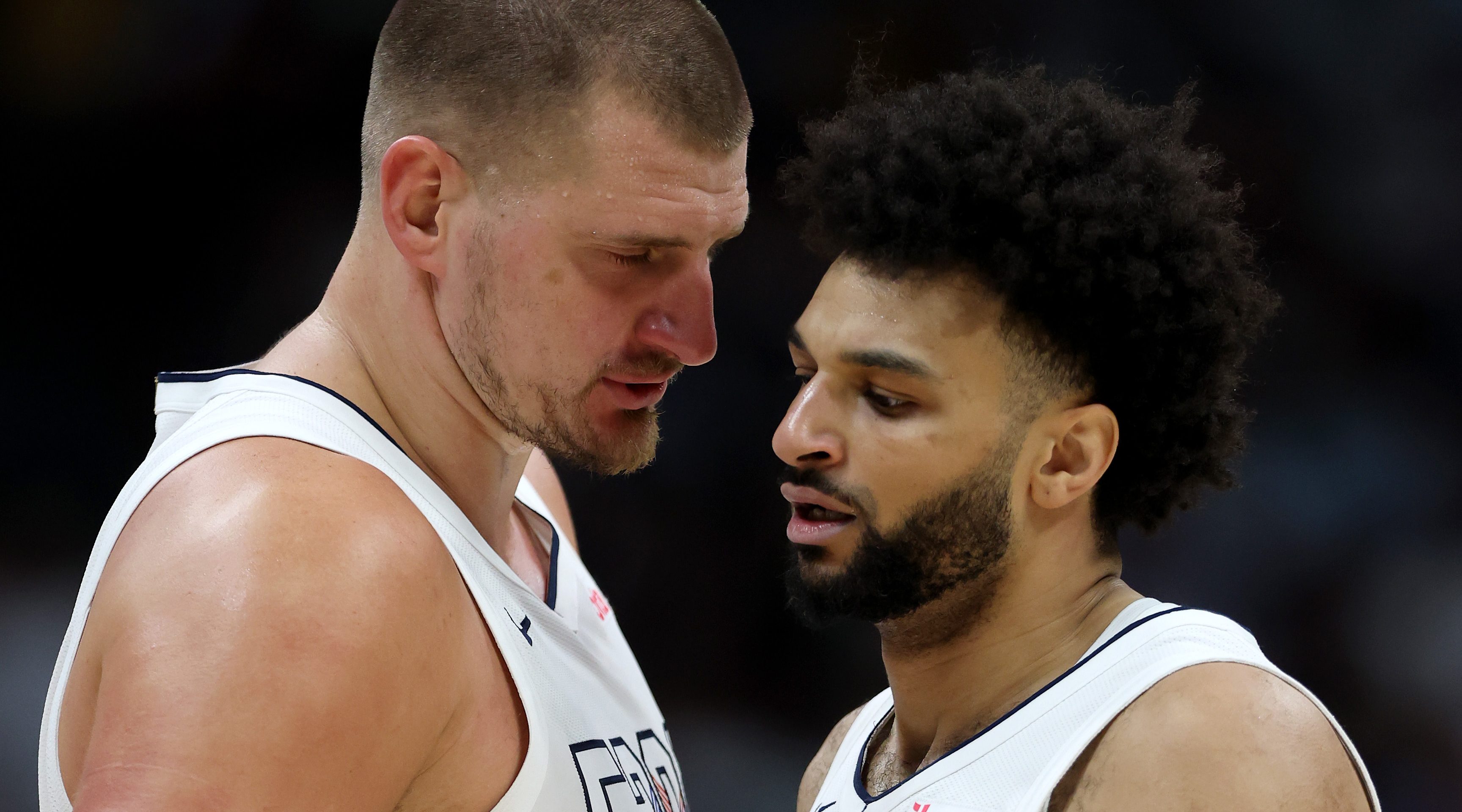 Jamal Murray reacts to concerning Nikola Jokic injury