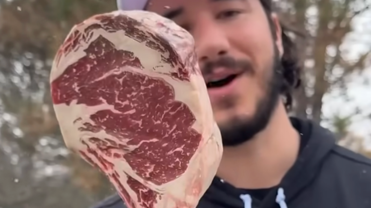 Tomahawk ribeye with bourbon bacon jam