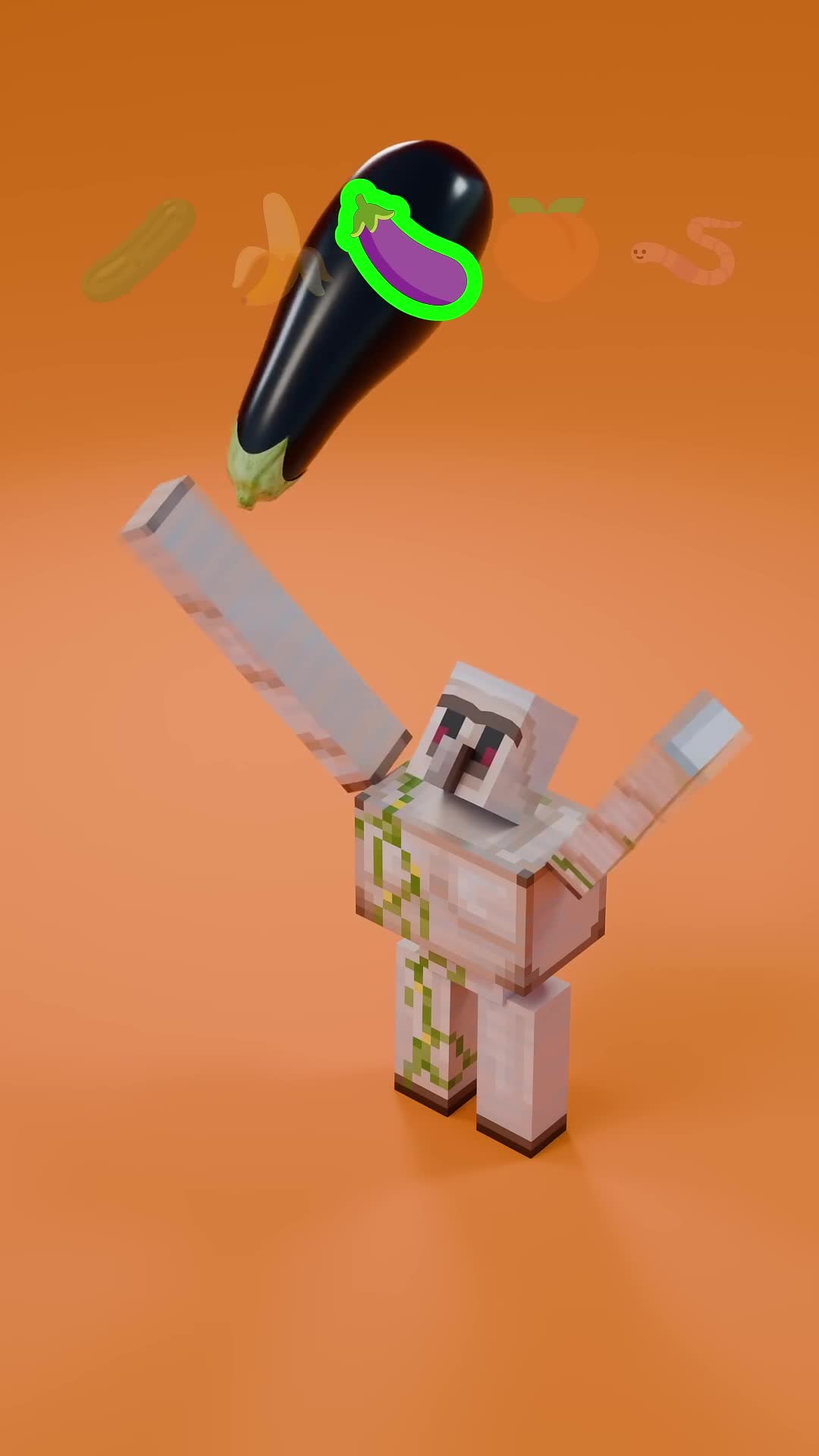 Minecraft iron golem vs real life foods satisfying 3D animations | Food ...