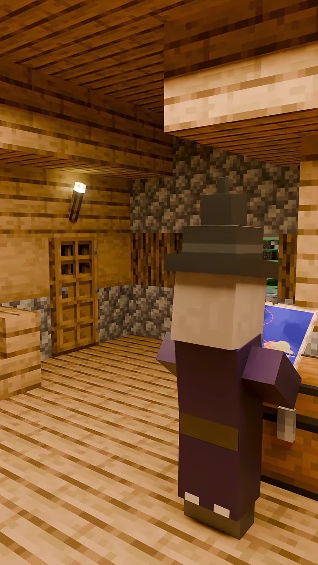 Minecraft iron golem seeks treasure 3D simulation