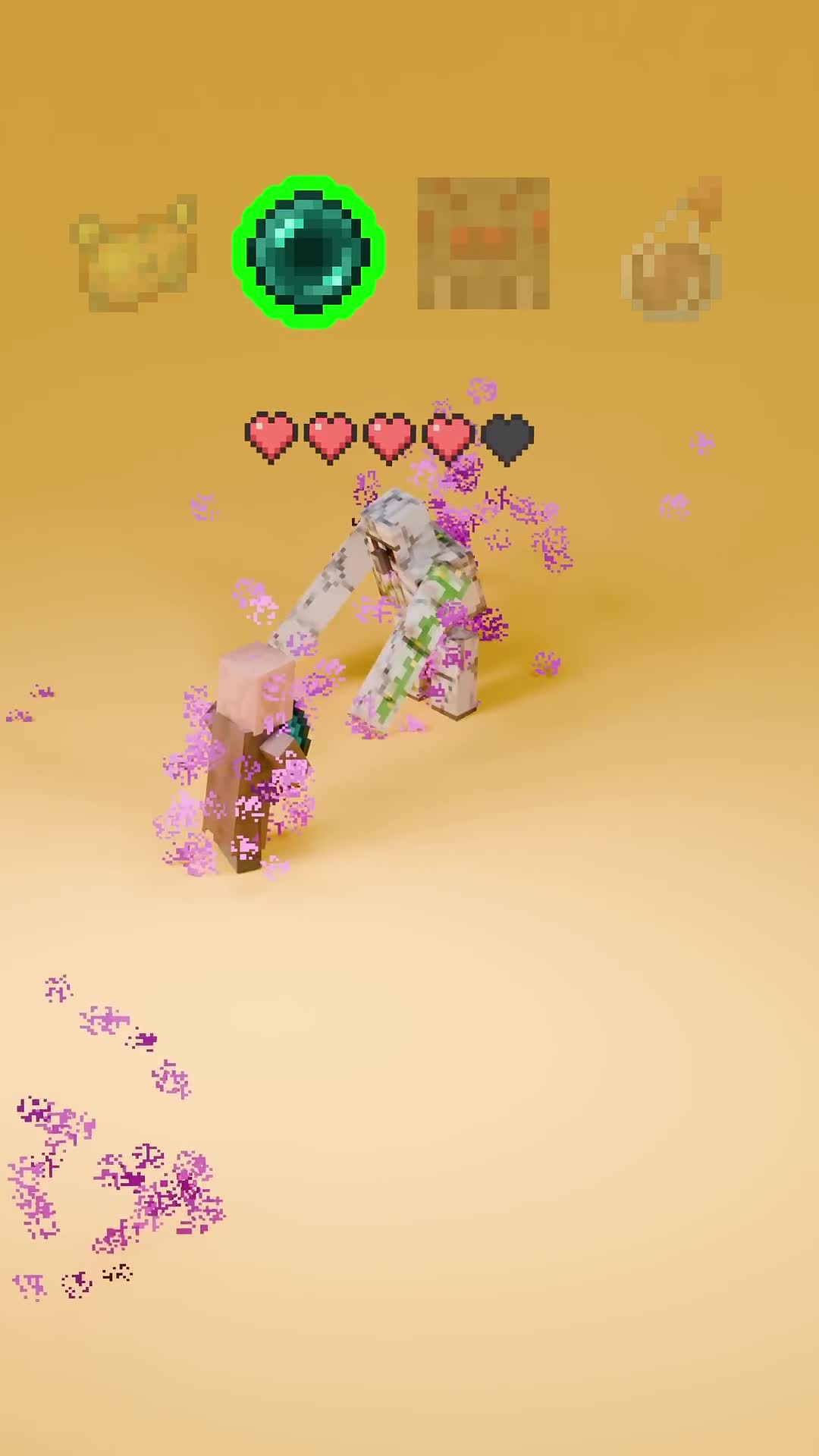 Minecraft iron golem vs villager satisfying 3D cloth and fluid ...