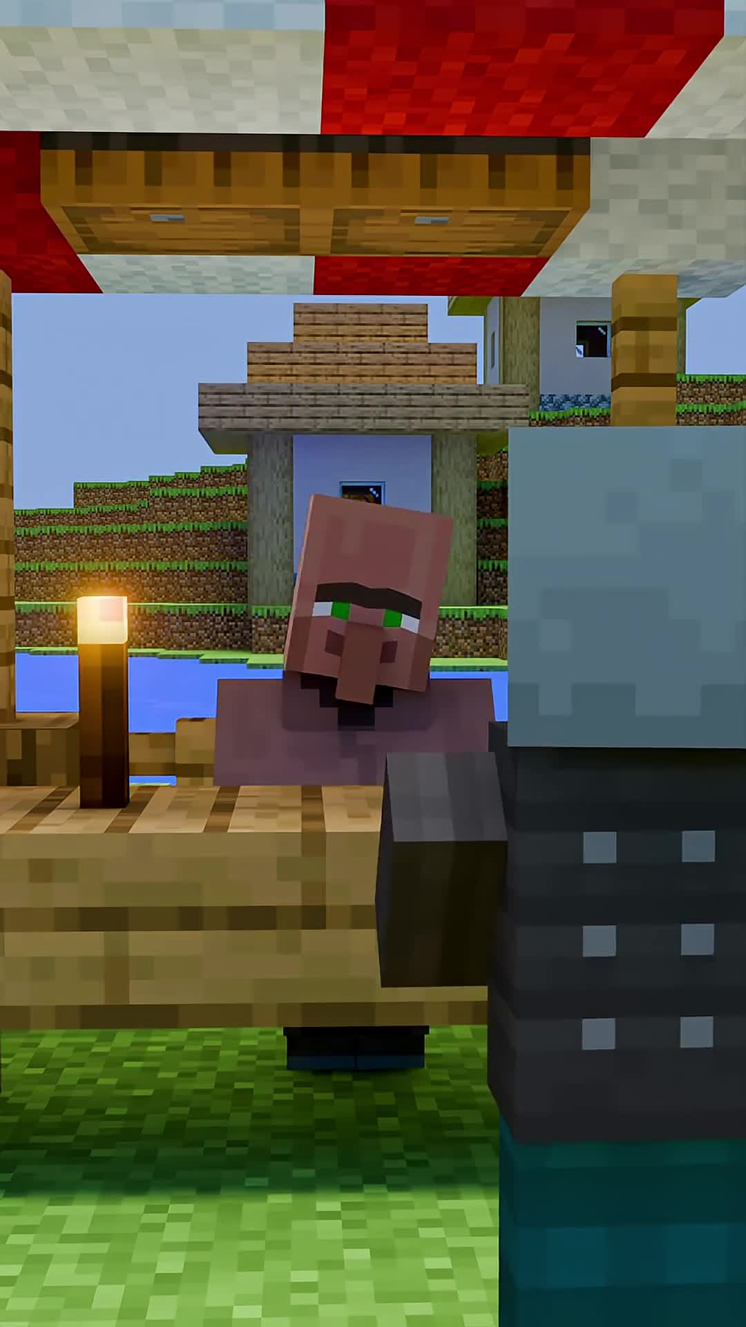 Minecraft saving baby villager with iron golem satisfying 3D simulation