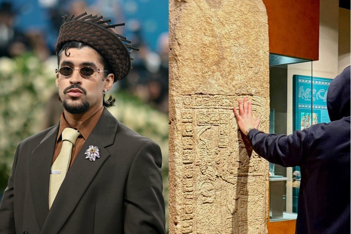 Mexican museum scolds Bad Bunny for touching ancient artifact