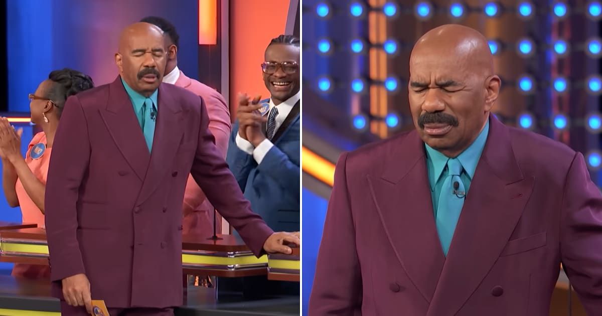 'Family Feud' host Steve Harvey almost tears up as an answer brings out ...