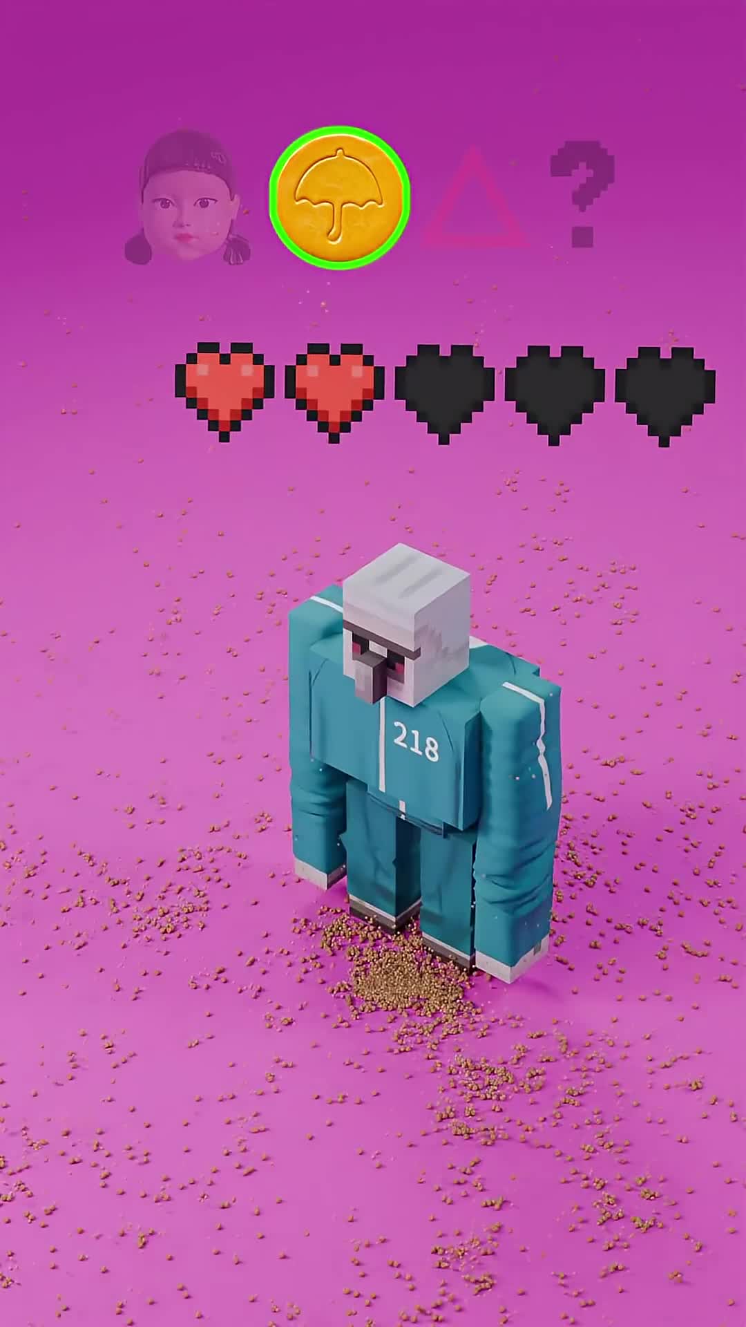 Iron golem vs Squid Game Minecraft satisfying 3D cloth and fluid animation