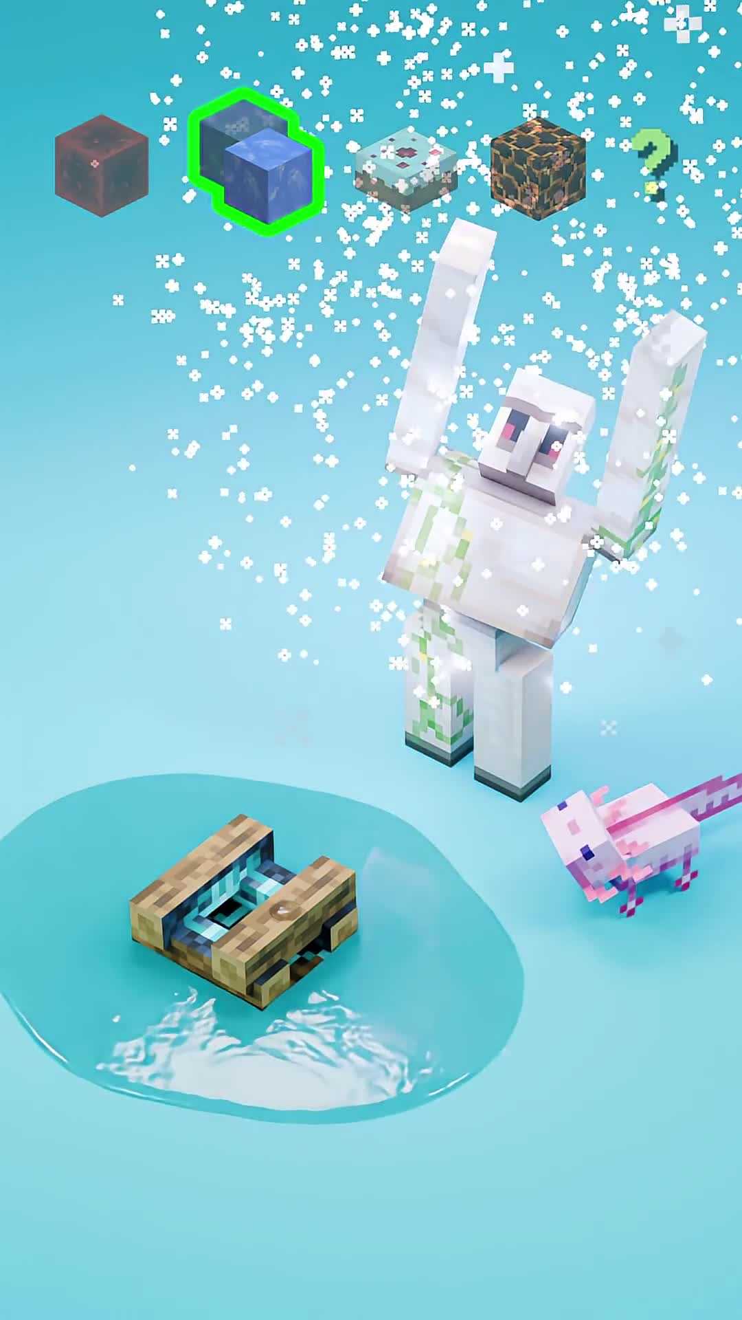 Minecraft iron and copper golem and villager vs blocks satisfying 3D ...